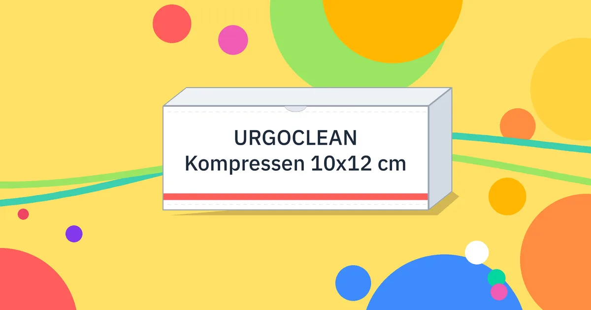 Symbolbild: Packung mit der Aufschrift URGOCLEAN Kompressen 10x12 cm (PZN 08456277) – Verfügbarkeit und Bezug in Apotheken in Frankfurt am Main