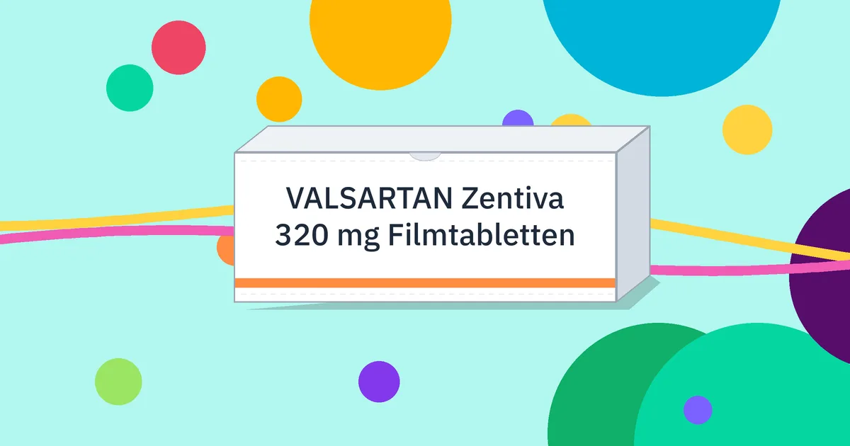 Symbolbild: Packung mit der Aufschrift VALSARTAN Zentiva 320 mg Filmtabletten (PZN 08440477) – Verfügbarkeit und Bezug in Apotheken in Frankfurt am Main