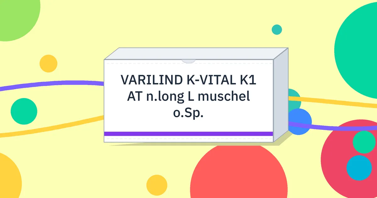 Symbolbild: Packung mit der Aufschrift VARILIND K-VITAL K1 AT n.long L muschel o.Sp. (PZN 20560965) – Verfügbarkeit und Bezug in Apotheken in Frankfurt am Main