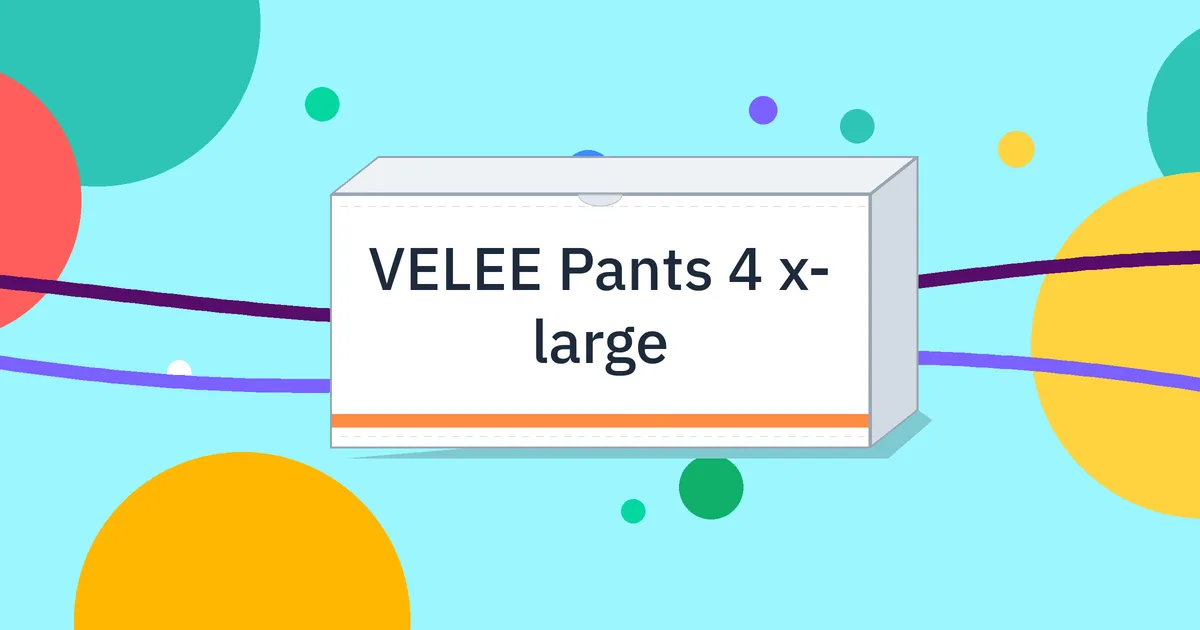 Symbolbild: Packung mit der Aufschrift VELEE Pants 4 x-large (PZN 20340287) – Verfügbarkeit und Bezug in Apotheken in Frankfurt am Main