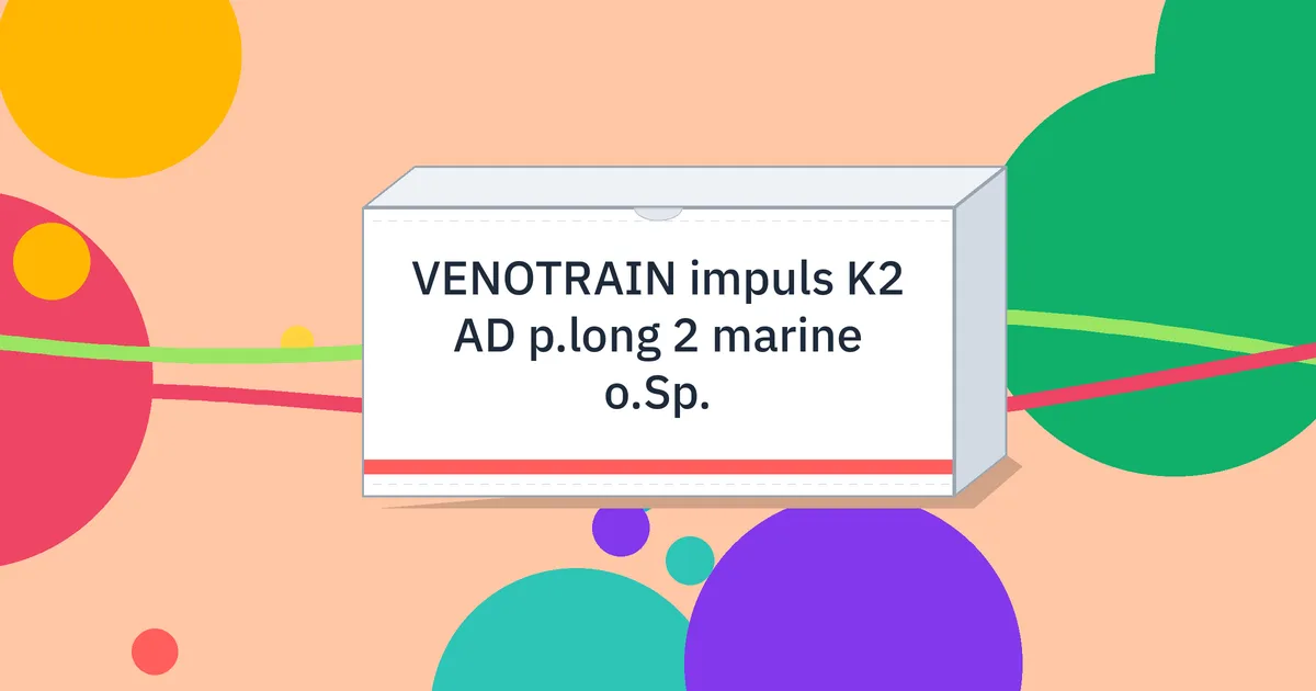 Symbolbild: Packung mit der Aufschrift VENOTRAIN impuls K2 AD p.long 2 marine o.Sp. (PZN 15221557) – Verfügbarkeit und Bezug in Apotheken in Frankfurt am Main