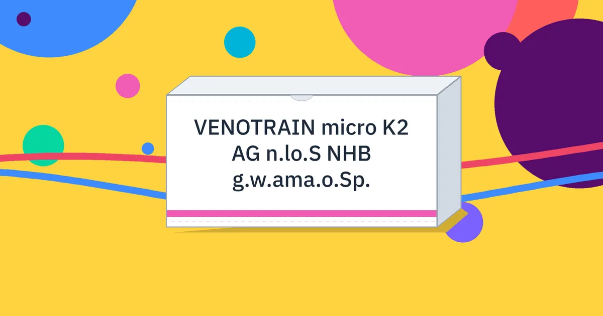 Symbolbild: Packung mit der Aufschrift VENOTRAIN micro K2 AG n.lo.S NHB g.w.ama.o.Sp. (PZN 09024663) – Verfügbarkeit und Bezug in Apotheken in Frankfurt am Main