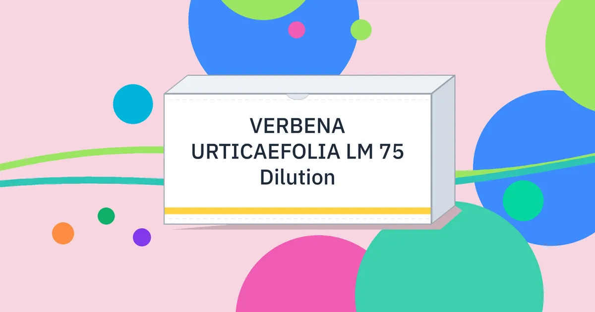 Symbolbild: Packung mit der Aufschrift VERBENA URTICAEFOLIA LM 75 Dilution (PZN 13268537) – Verfügbarkeit und Bezug in Apotheken in Frankfurt am Main