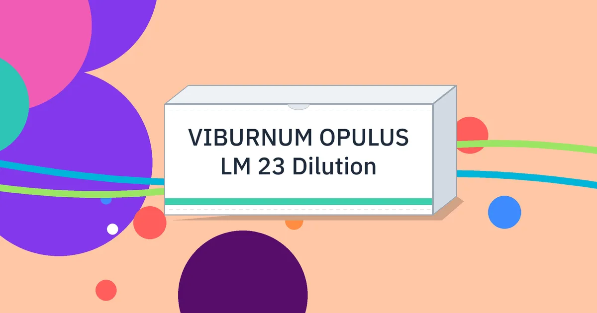 Symbolbild: Packung mit der Aufschrift VIBURNUM OPULUS LM 23 Dilution (PZN 13271143) – Verfügbarkeit und Bezug in Apotheken in Frankfurt am Main