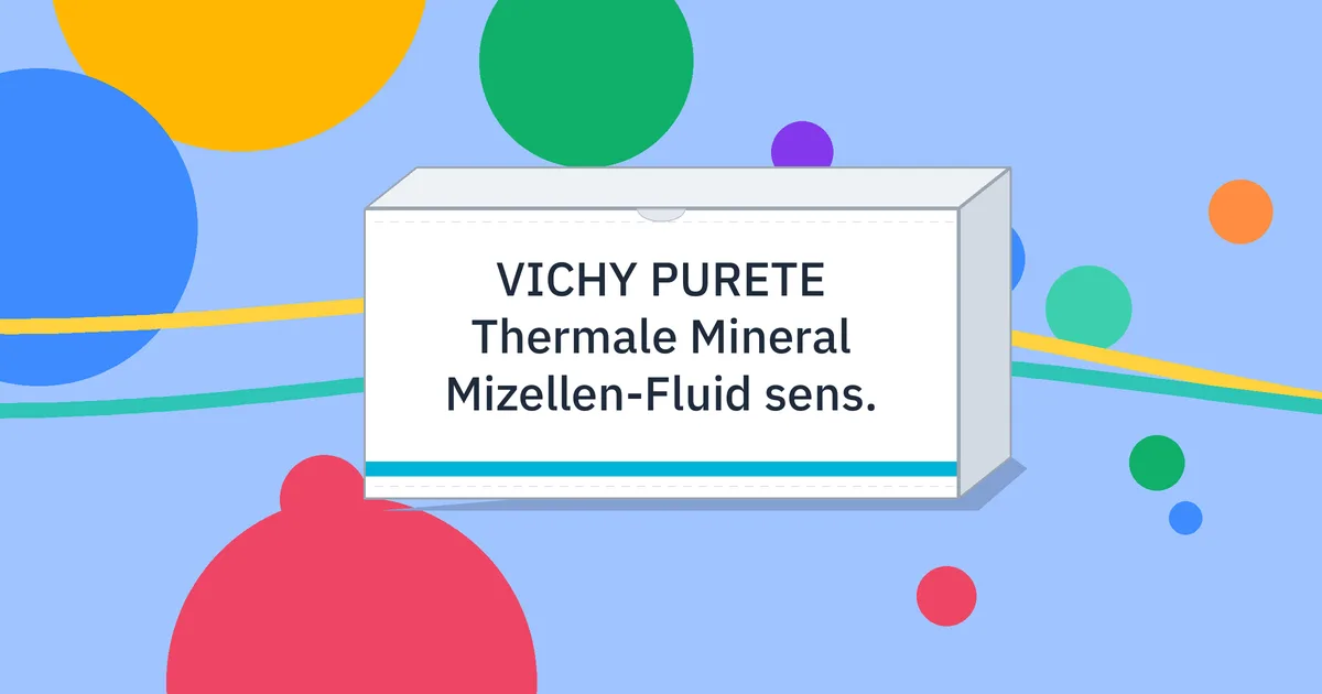Symbolbild: Packung mit der Aufschrift VICHY PURETE Thermale Mineral Mizellen-Fluid sens. (PZN 15211234) – Verfügbarkeit und Bezug in Apotheken in Frankfurt am Main