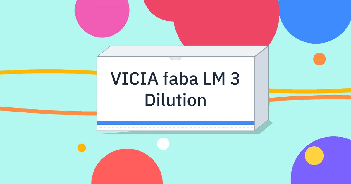 Symbolbild: Packung mit der Aufschrift VICIA faba LM 3 Dilution (PZN 13272473) – Verfügbarkeit und Bezug in Apotheken in Frankfurt am Main