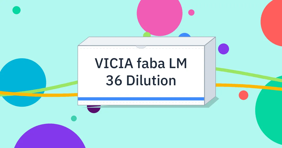 Symbolbild: Packung mit der Aufschrift VICIA faba LM 36 Dilution (PZN 13273171) – Verfügbarkeit und Bezug in Apotheken in Frankfurt am Main