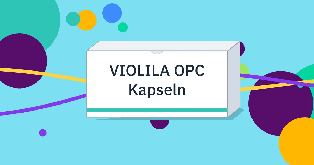 Symbolbild: Packung mit der Aufschrift VIOLILA OPC Kapseln (PZN 09242578) – Verfügbarkeit und Bezug in Apotheken in Frankfurt am Main