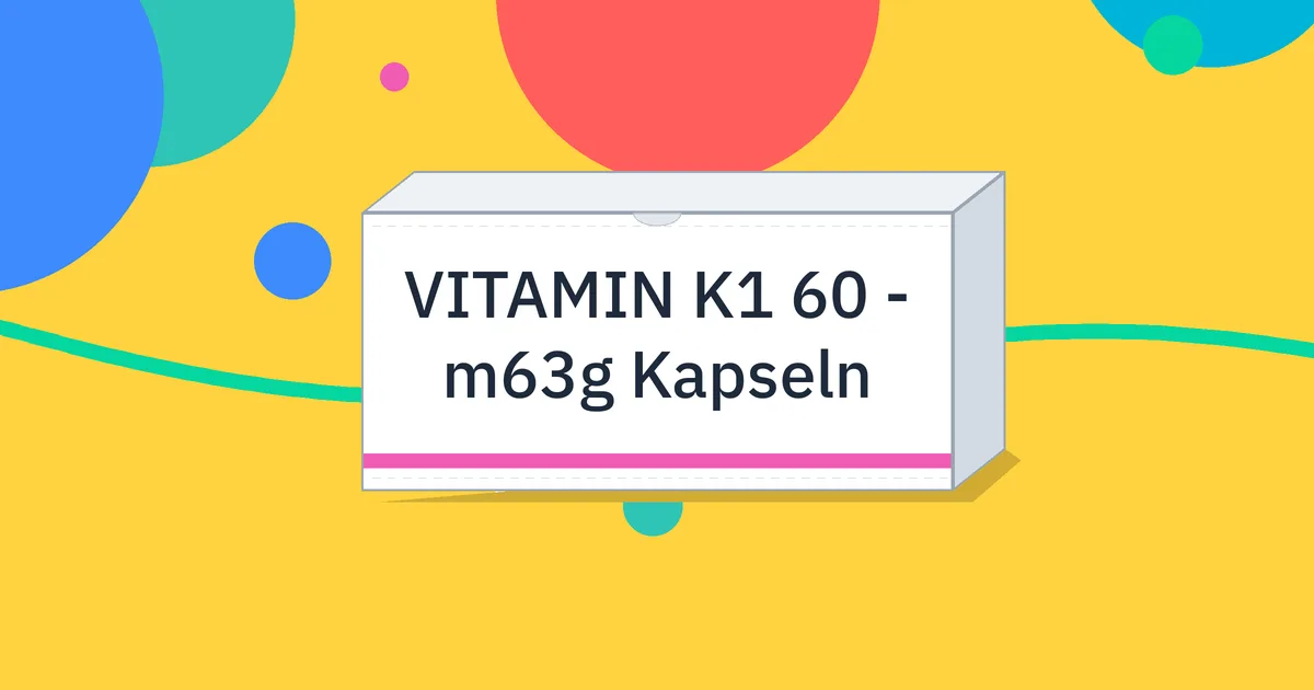 Symbolbild: Packung mit der Aufschrift VITAMIN K1 60 -m63g Kapseln (PZN 11685225) – Verfügbarkeit und Bezug in Apotheken in Frankfurt am Main