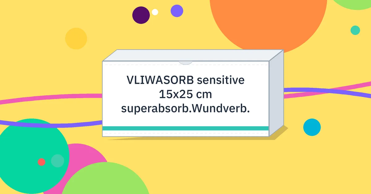 Symbolbild: Packung mit der Aufschrift VLIWASORB sensitive 15x25 cm superabsorb.Wundverb. (PZN 16876384) – Verfügbarkeit und Bezug in Apotheken in Frankfurt am Main