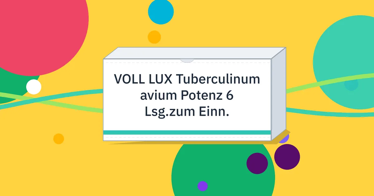 Symbolbild: Packung mit der Aufschrift VOLL LUX Tuberculinum avium Potenz 6 Lsg.zum Einn. (PZN 12390957) – Verfügbarkeit und Bezug in Apotheken in Frankfurt am Main