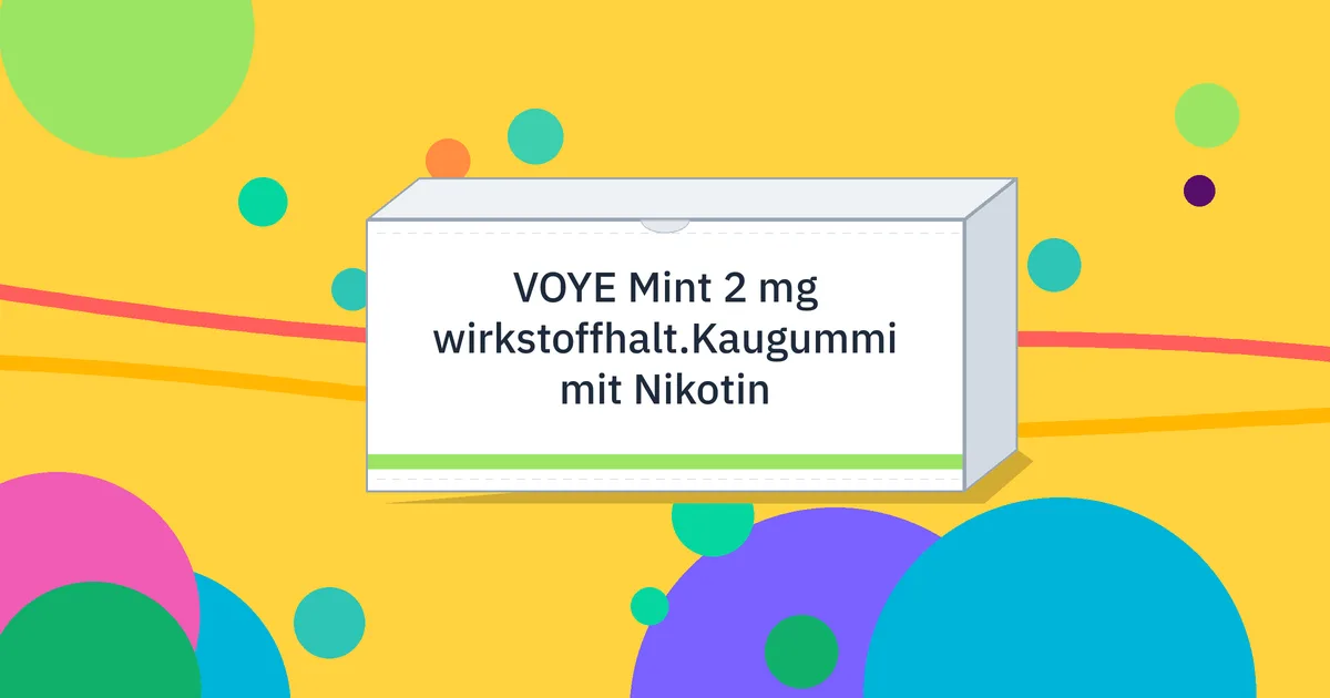 Symbolbild: Packung mit der Aufschrift VOYE Mint 2 mg wirkstoffhalt.Kaugummi mit Nikotin (PZN 19114893) – Verfügbarkeit und Bezug in Apotheken in Frankfurt am Main
