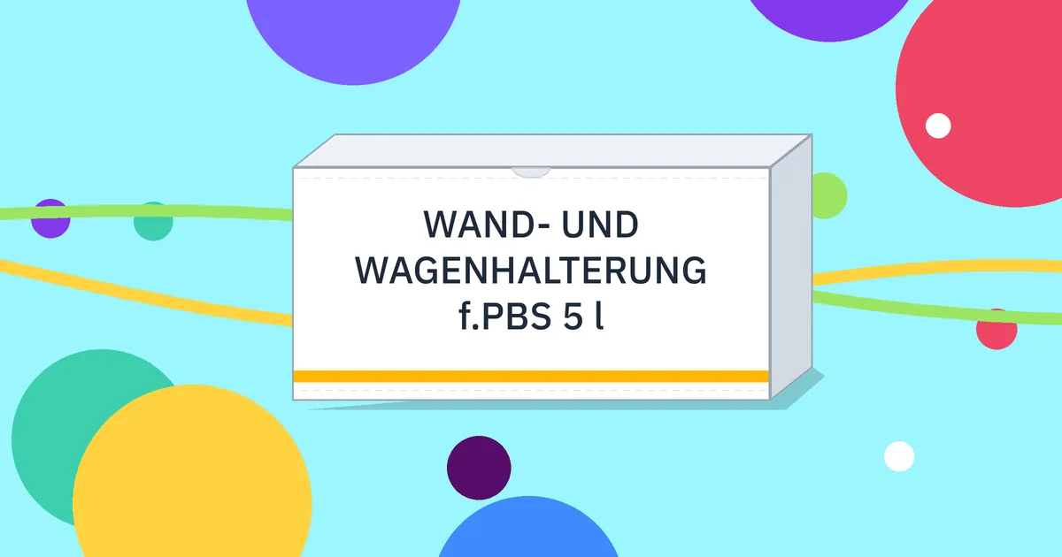 Symbolbild: Packung mit der Aufschrift WAND- UND WAGENHALTERUNG f.PBS 5 l (PZN 06403348) – Verfügbarkeit und Bezug in Apotheken in Frankfurt am Main