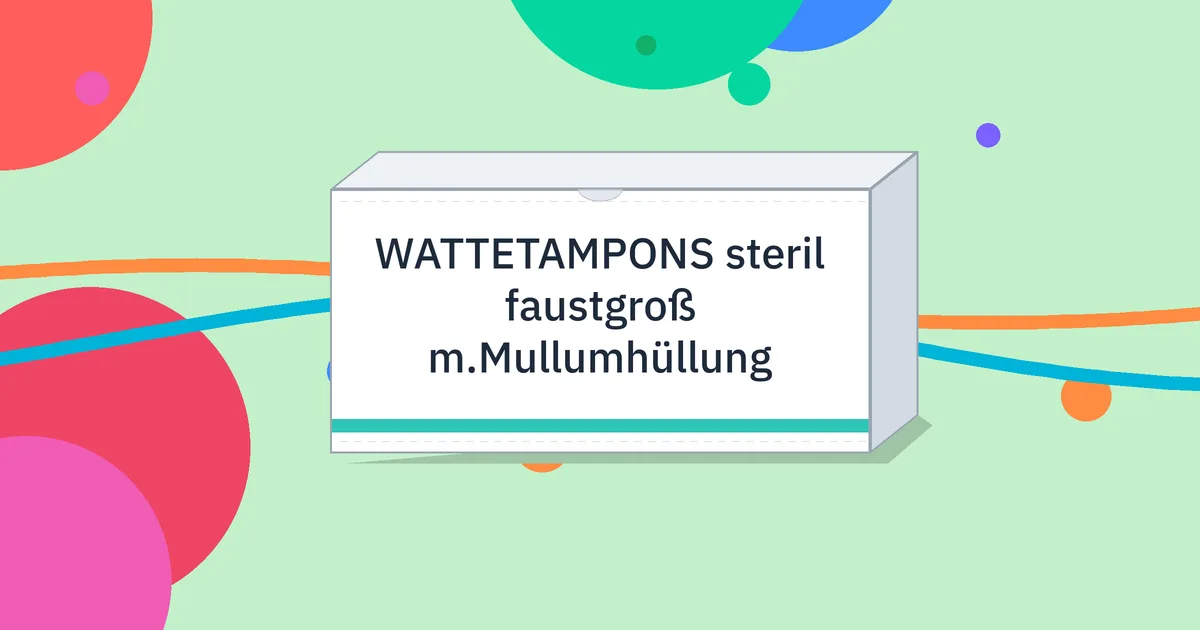 Symbolbild: Packung mit der Aufschrift WATTETAMPONS steril faustgroß m.Mullumhüllung (PZN 16223601) – Verfügbarkeit und Bezug in Apotheken in Frankfurt am Main