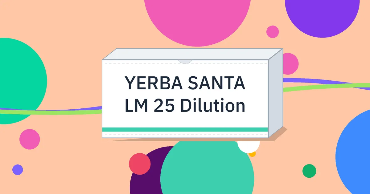 Symbolbild: Packung mit der Aufschrift YERBA SANTA LM 25 Dilution (PZN 13285412) – Verfügbarkeit und Bezug in Apotheken in Frankfurt am Main