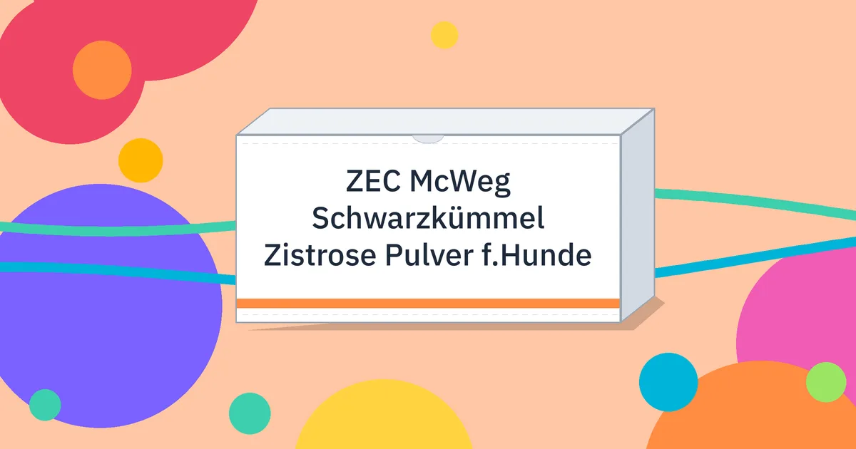Symbolbild: Packung mit der Aufschrift ZEC McWeg Schwarzkümmel Zistrose Pulver f.Hunde (PZN 18293764) – Verfügbarkeit und Bezug in Apotheken in Frankfurt am Main