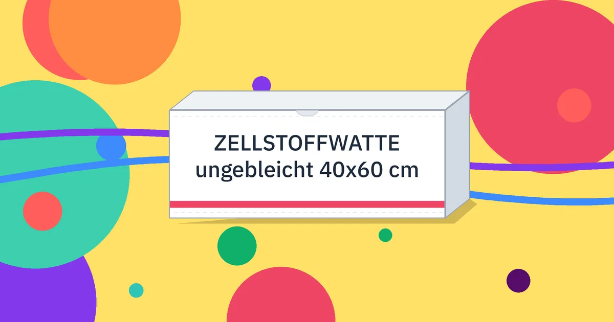 Symbolbild: Packung mit der Aufschrift ZELLSTOFFWATTE ungebleicht 40x60 cm (PZN 08822724) – Verfügbarkeit und Bezug in Apotheken in Frankfurt am Main