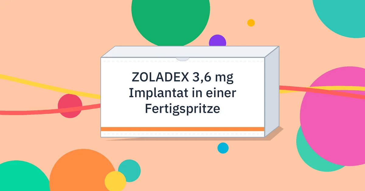 Symbolbild: Packung mit der Aufschrift ZOLADEX 3,6 mg Implantat in einer Fertigspritze (PZN 02554607) – Verfügbarkeit und Bezug in Apotheken in Frankfurt am Main