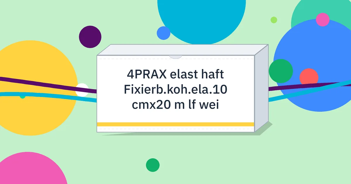 Symbolbild: Packung mit der Aufschrift 4PRAX elast haft Fixierb.koh.ela.10 cmx20 m lf wei (PZN 20230297) – Verfügbarkeit und Bezug in Apotheken in Frankfurt am Main
