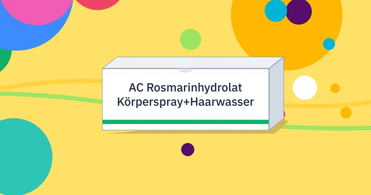 Symbolbild: Packung mit der Aufschrift AC Rosmarinhydrolat Körperspray+Haarwasser (PZN 17576448) – Verfügbarkeit und Bezug in Apotheken in Frankfurt am Main