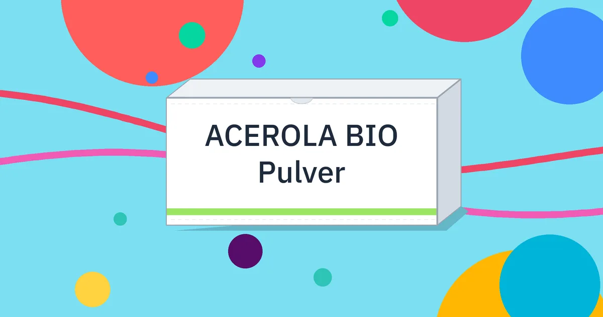 Symbolbild: Packung mit der Aufschrift ACEROLA BIO Pulver (PZN 05138921) – Verfügbarkeit und Bezug in Apotheken in Frankfurt am Main