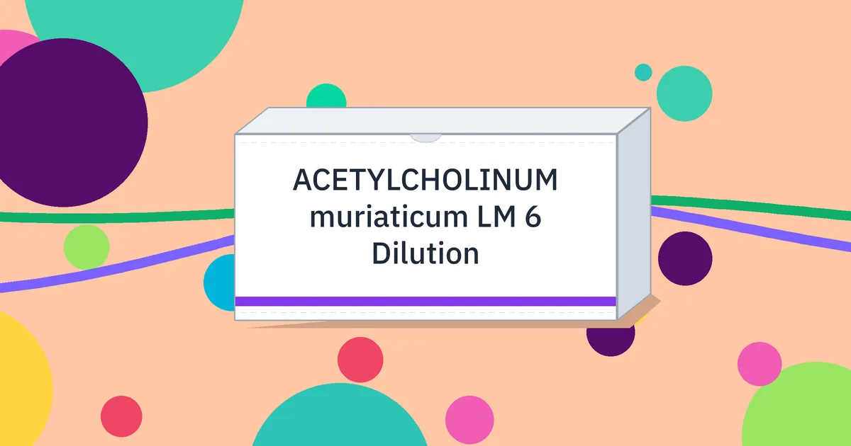 Symbolbild: Packung mit der Aufschrift ACETYLCHOLINUM muriaticum LM 6 Dilution (PZN 13265898) – Verfügbarkeit und Bezug in Apotheken in Frankfurt am Main
