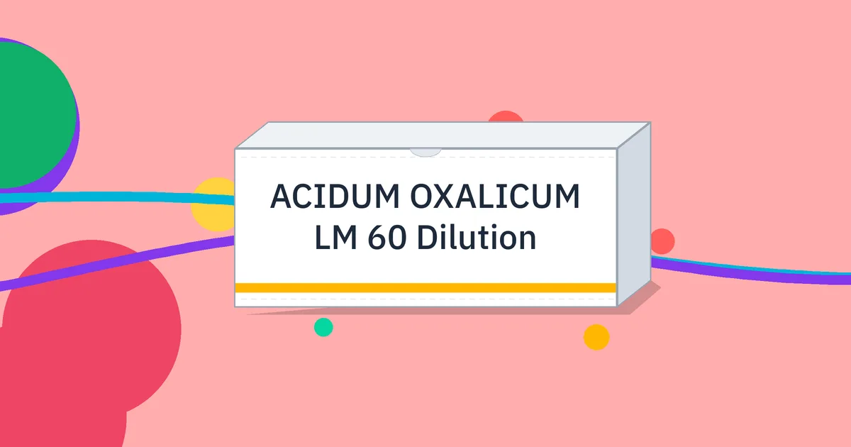 Symbolbild: Packung mit der Aufschrift ACIDUM OXALICUM LM 60 Dilution (PZN 13281549) – Verfügbarkeit und Bezug in Apotheken in Frankfurt am Main