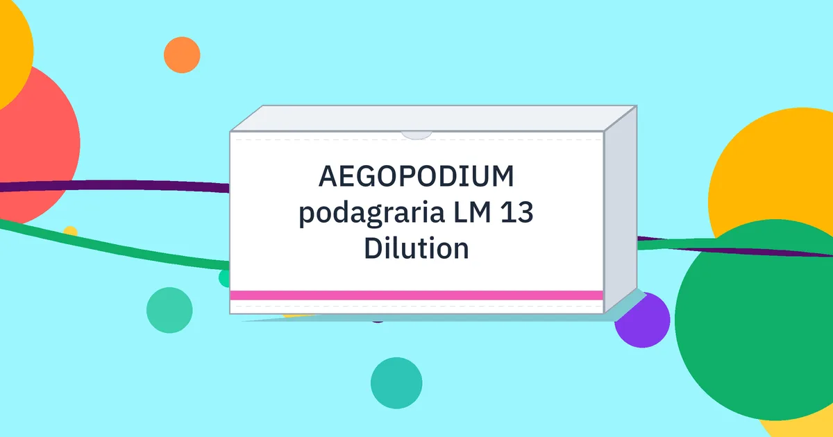 Symbolbild: Packung mit der Aufschrift AEGOPODIUM podagraria LM 13 Dilution (PZN 13298308) – Verfügbarkeit und Bezug in Apotheken in Frankfurt am Main