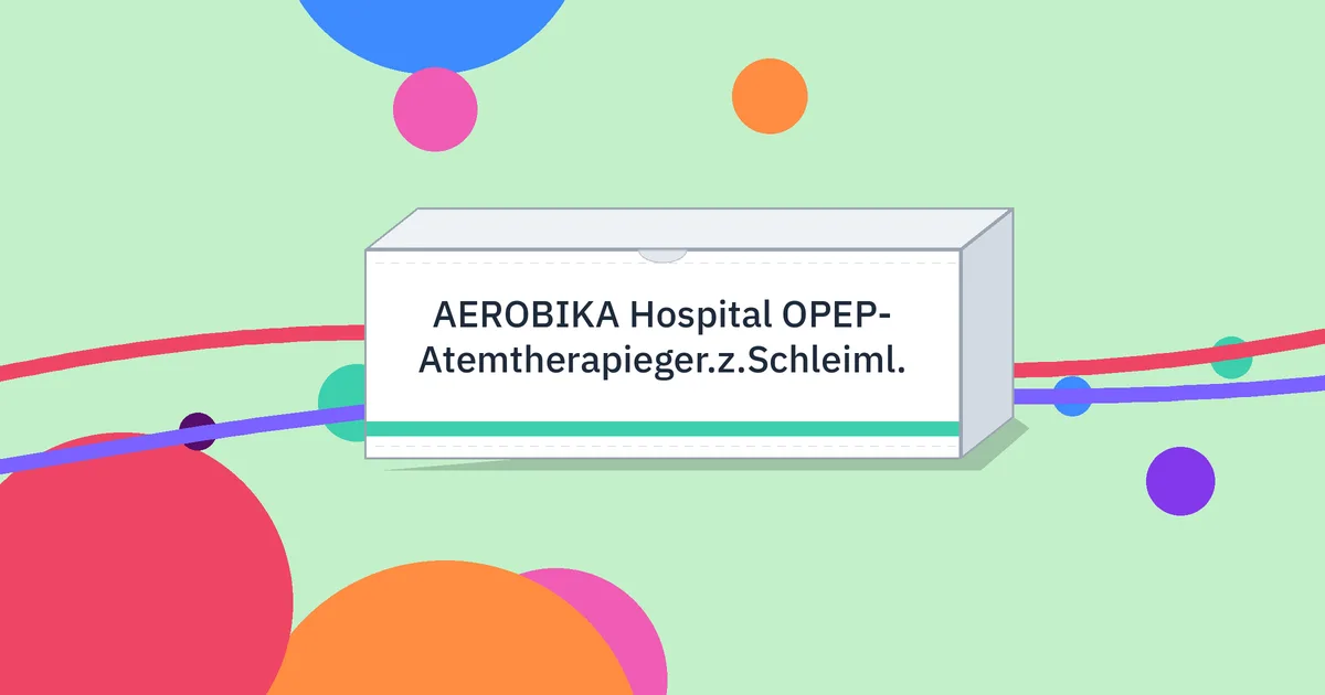 Symbolbild: Packung mit der Aufschrift AEROBIKA Hospital OPEP-Atemtherapieger.z.Schleiml. (PZN 10520373) – Verfügbarkeit und Bezug in Apotheken in Frankfurt am Main
