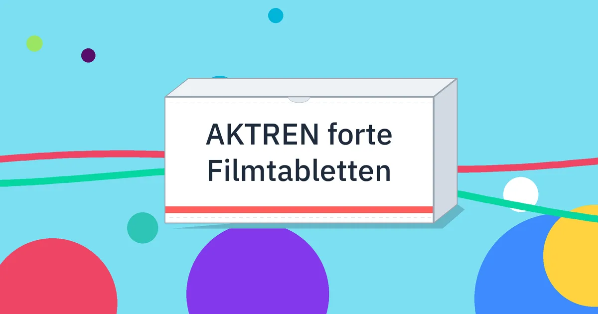 Symbolbild: Packung mit der Aufschrift AKTREN forte Filmtabletten (PZN 08913823) – Verfügbarkeit und Bezug in Apotheken in Frankfurt am Main