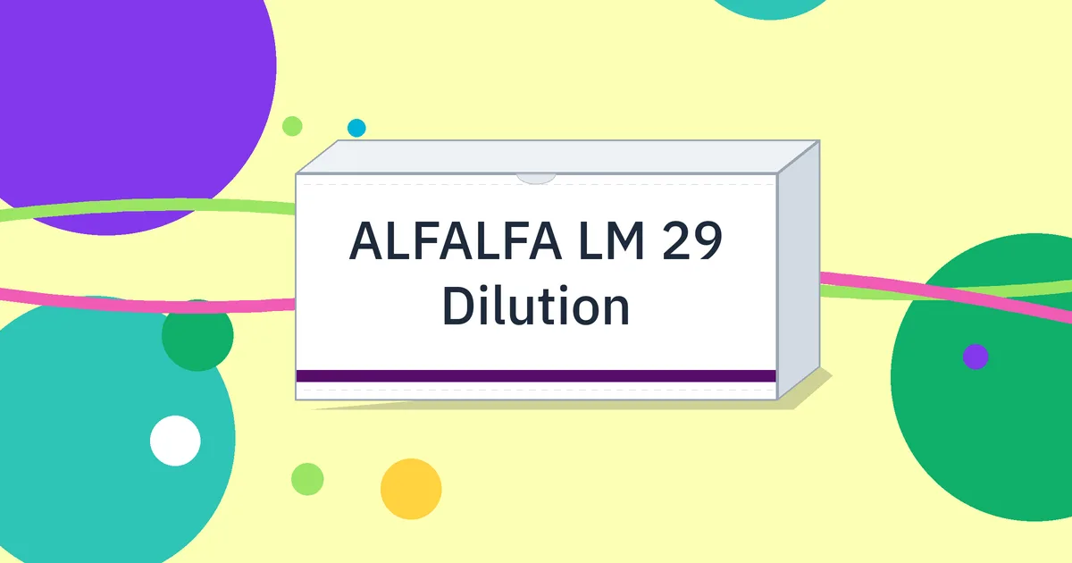 Symbolbild: Packung mit der Aufschrift ALFALFA LM 29 Dilution (PZN 13310340) – Verfügbarkeit und Bezug in Apotheken in Frankfurt am Main