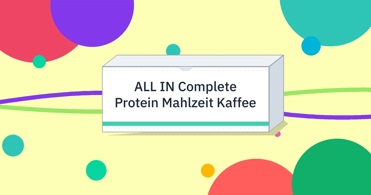 Symbolbild: Packung mit der Aufschrift ALL IN Complete Protein Mahlzeit Kaffee (PZN 14598886) – Verfügbarkeit und Bezug in Apotheken in Frankfurt am Main