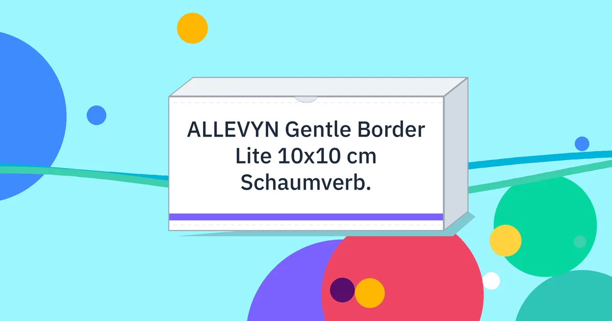 Symbolbild: Packung mit der Aufschrift ALLEVYN Gentle Border Lite 10x10 cm Schaumverb. (PZN 12459152) – Verfügbarkeit und Bezug in Apotheken in Frankfurt am Main