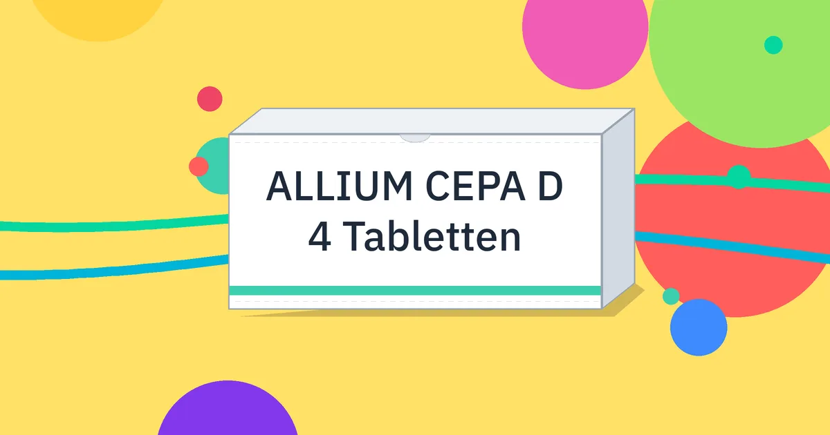 Symbolbild: Packung mit der Aufschrift ALLIUM CEPA D 4 Tabletten (PZN 02627890) – Verfügbarkeit und Bezug in Apotheken in Frankfurt am Main