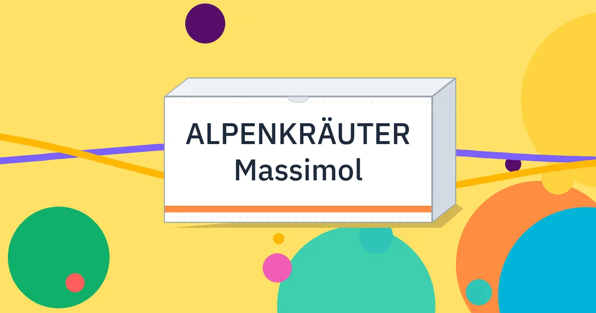 Symbolbild: Packung mit der Aufschrift ALPENKRÄUTER Massimol (PZN 11349444) – Verfügbarkeit und Bezug in Apotheken in Frankfurt am Main