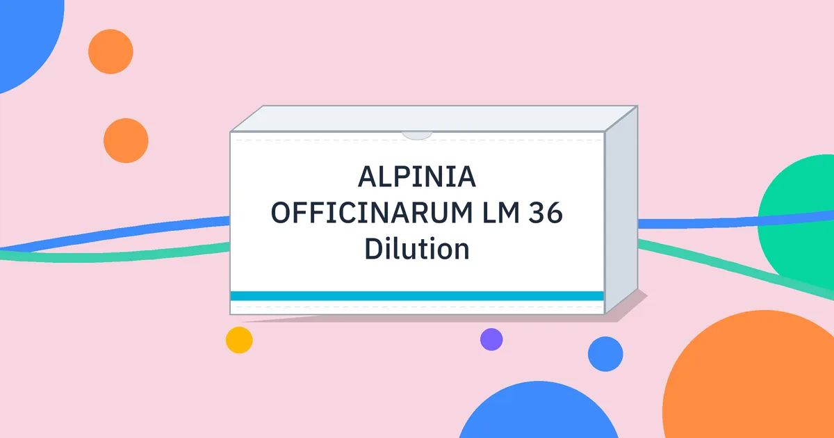 Symbolbild: Packung mit der Aufschrift ALPINIA OFFICINARUM LM 36 Dilution (PZN 13314094) – Verfügbarkeit und Bezug in Apotheken in Frankfurt am Main