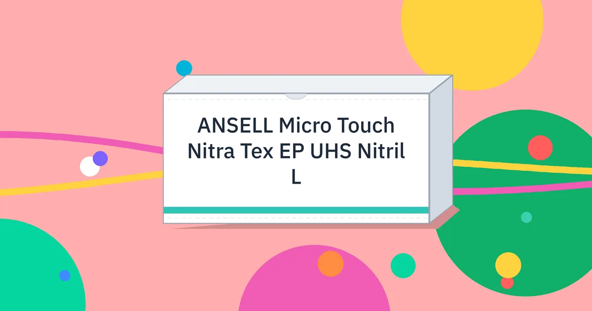 Symbolbild: Packung mit der Aufschrift ANSELL Micro Touch Nitra Tex EP UHS Nitril L (PZN 07650244) – Verfügbarkeit und Bezug in Apotheken in Frankfurt am Main