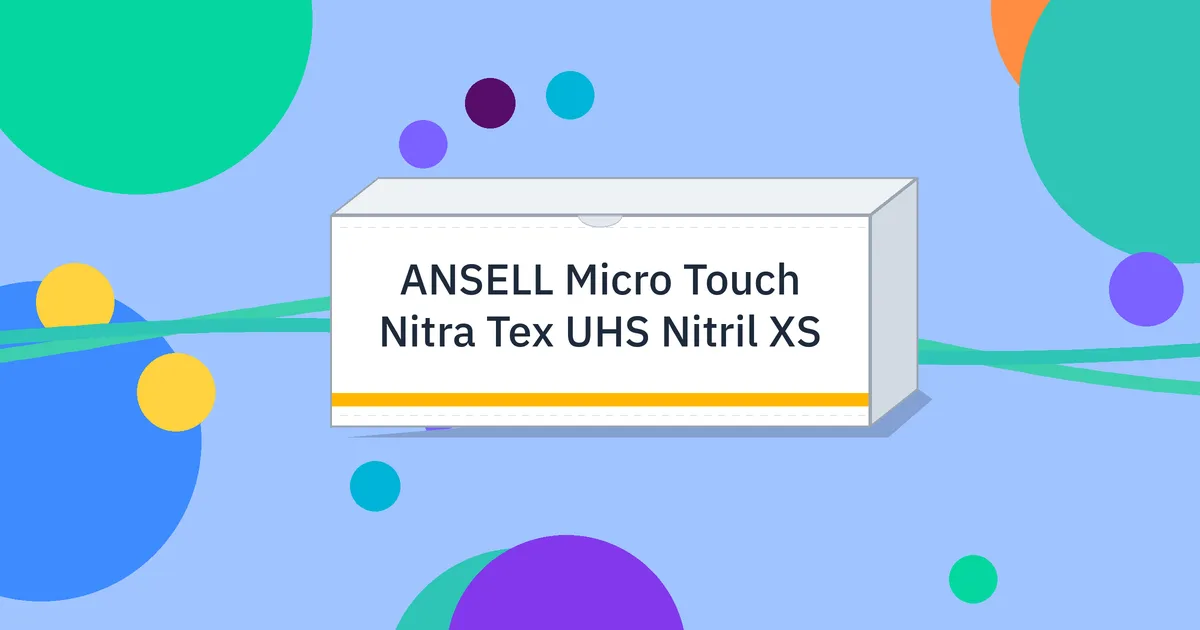 Symbolbild: Packung mit der Aufschrift ANSELL Micro Touch Nitra Tex UHS Nitril XS (PZN 07650735) – Verfügbarkeit und Bezug in Apotheken in Frankfurt am Main