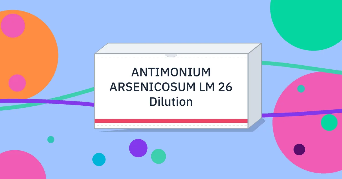 Symbolbild: Packung mit der Aufschrift ANTIMONIUM ARSENICOSUM LM 26 Dilution (PZN 13372335) – Verfügbarkeit und Bezug in Apotheken in Frankfurt am Main