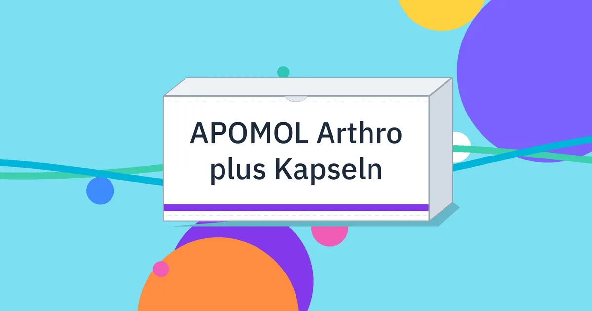 Symbolbild: Packung mit der Aufschrift APOMOL Arthro plus Kapseln (PZN 19422637) – Verfügbarkeit und Bezug in Apotheken in Frankfurt am Main