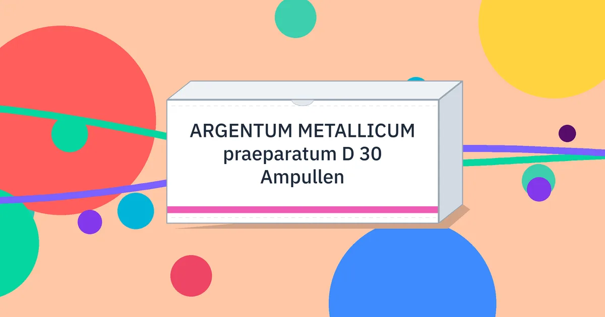 Symbolbild: Packung mit der Aufschrift ARGENTUM METALLICUM praeparatum D 30 Ampullen (PZN 01617955) – Verfügbarkeit und Bezug in Apotheken in Frankfurt am Main