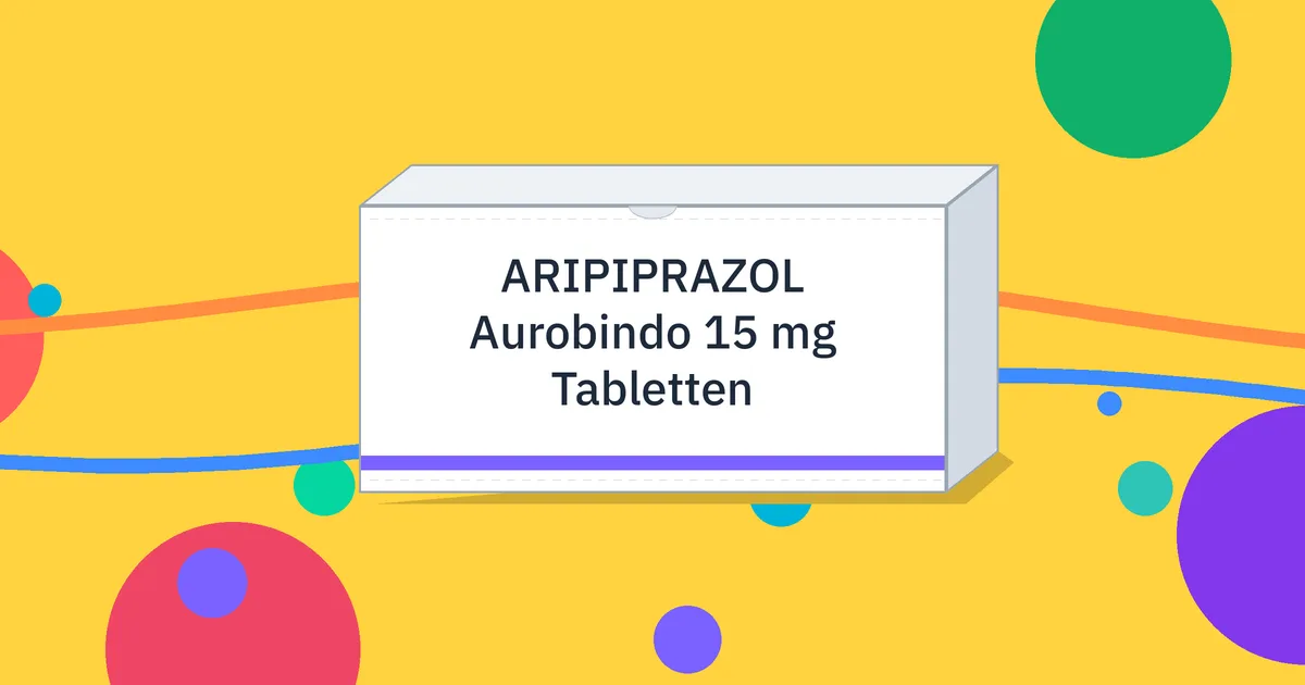 Symbolbild: Packung mit der Aufschrift ARIPIPRAZOL Aurobindo 15 mg Tabletten (PZN 11295955) – Verfügbarkeit und Bezug in Apotheken in Frankfurt am Main