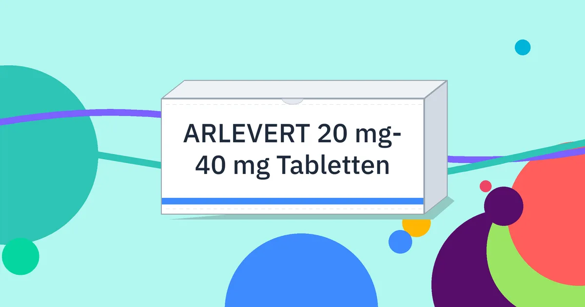 Symbolbild: Packung mit der Aufschrift ARLEVERT 20 mg-40 mg Tabletten (PZN 02170700) – Verfügbarkeit und Bezug in Apotheken in Frankfurt am Main