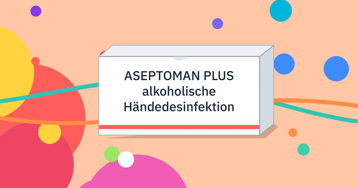 Symbolbild: Packung mit der Aufschrift ASEPTOMAN PLUS alkoholische Händedesinfektion (PZN 20087799) – Verfügbarkeit und Bezug in Apotheken in Frankfurt am Main