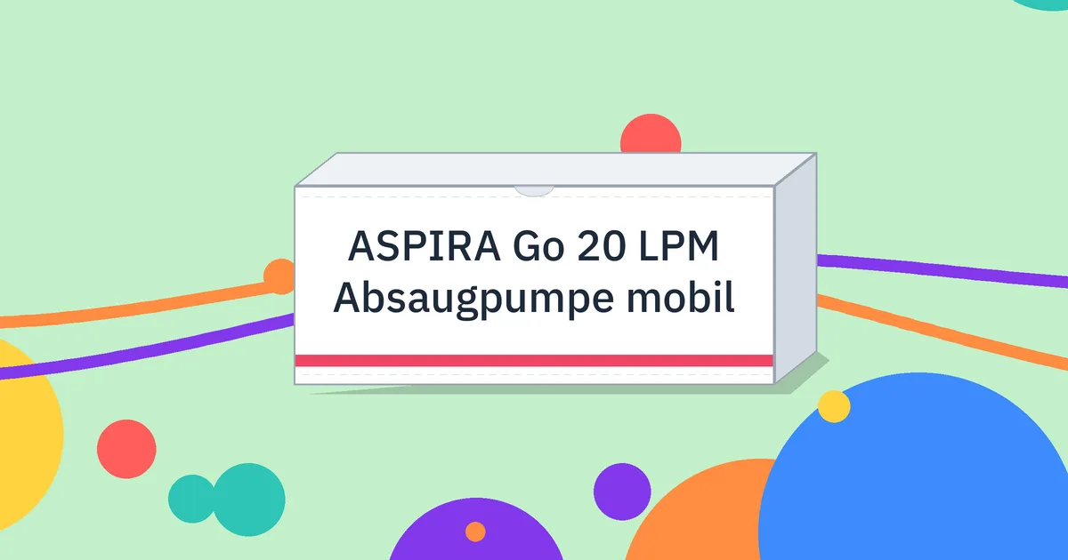Symbolbild: Packung mit der Aufschrift ASPIRA Go 20 LPM Absaugpumpe mobil (PZN 12490251) – Verfügbarkeit und Bezug in Apotheken in Frankfurt am Main