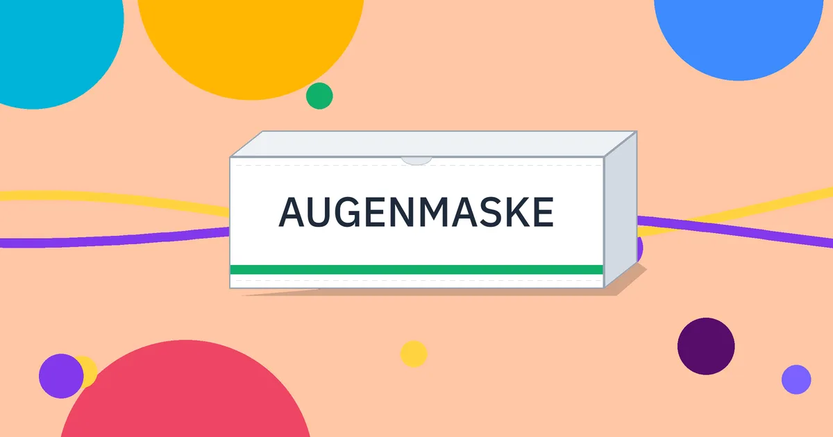 Symbolbild: Packung mit der Aufschrift AUGENMASKE (PZN 17880235) – Verfügbarkeit und Bezug in Apotheken in Frankfurt am Main