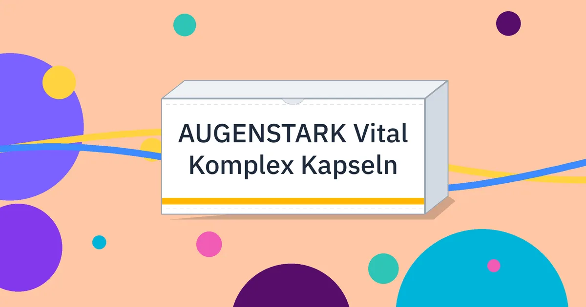 Symbolbild: Packung mit der Aufschrift AUGENSTARK Vital Komplex Kapseln (PZN 16904531) – Verfügbarkeit und Bezug in Apotheken in Frankfurt am Main