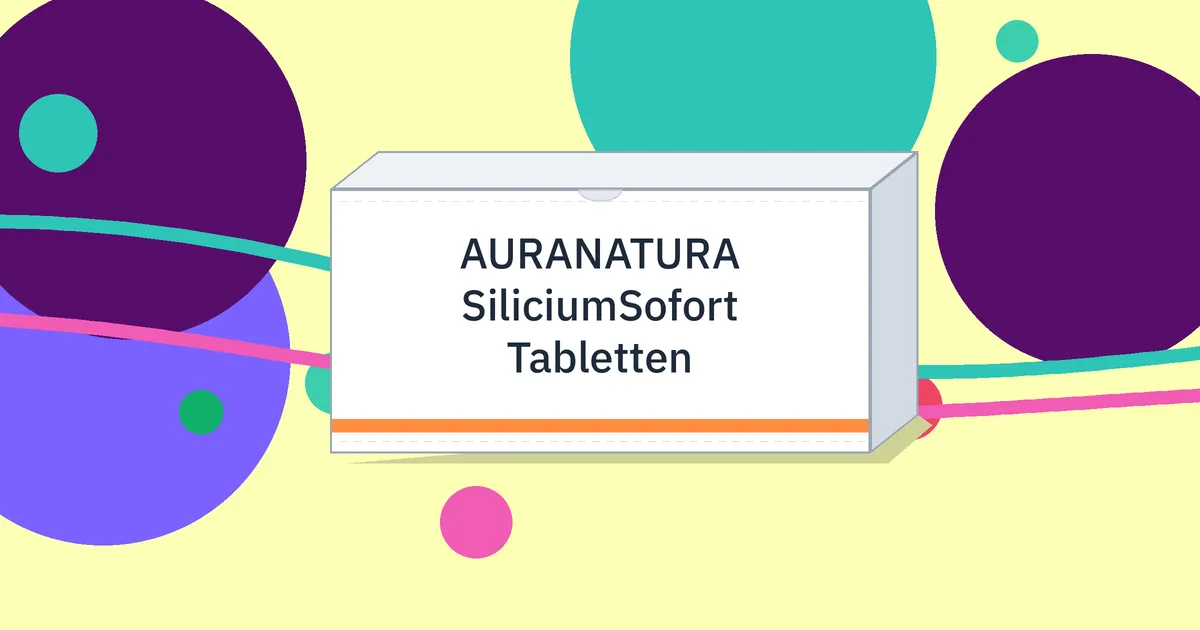 Symbolbild: Packung mit der Aufschrift AURANATURA SiliciumSofort Tabletten (PZN 18046936) – Verfügbarkeit und Bezug in Apotheken in Frankfurt am Main