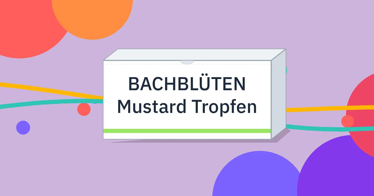 Symbolbild: Packung mit der Aufschrift BACHBLÜTEN Mustard Tropfen (PZN 08736781) – Verfügbarkeit und Bezug in Apotheken in Frankfurt am Main