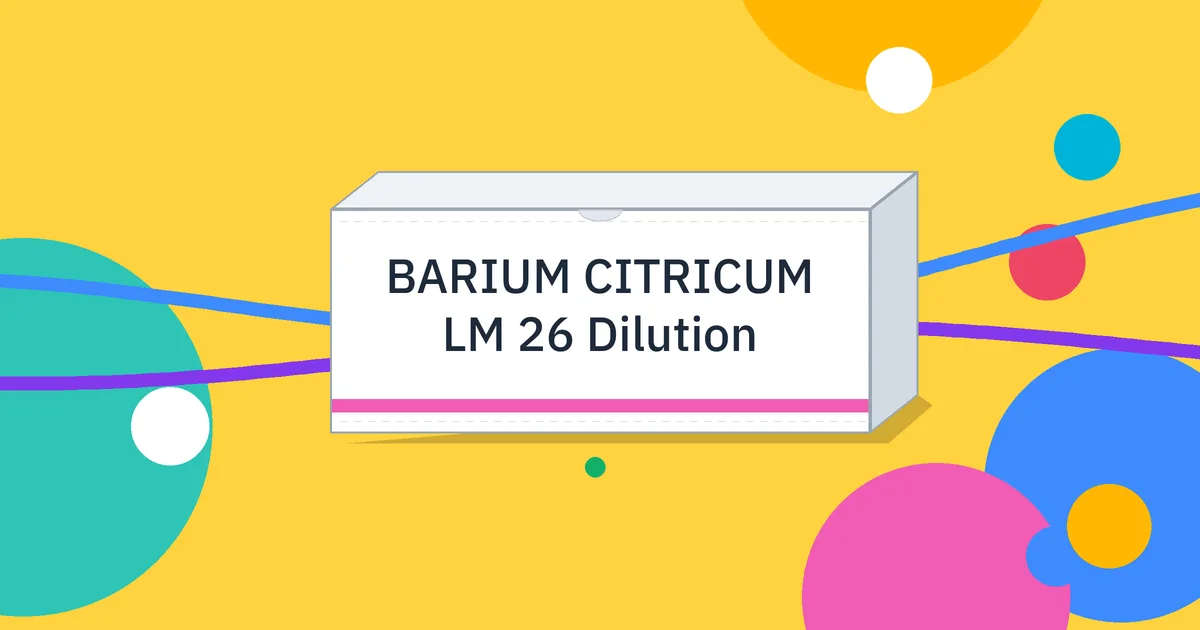 Symbolbild: Packung mit der Aufschrift BARIUM CITRICUM LM 26 Dilution (PZN 12789547) – Verfügbarkeit und Bezug in Apotheken in Frankfurt am Main